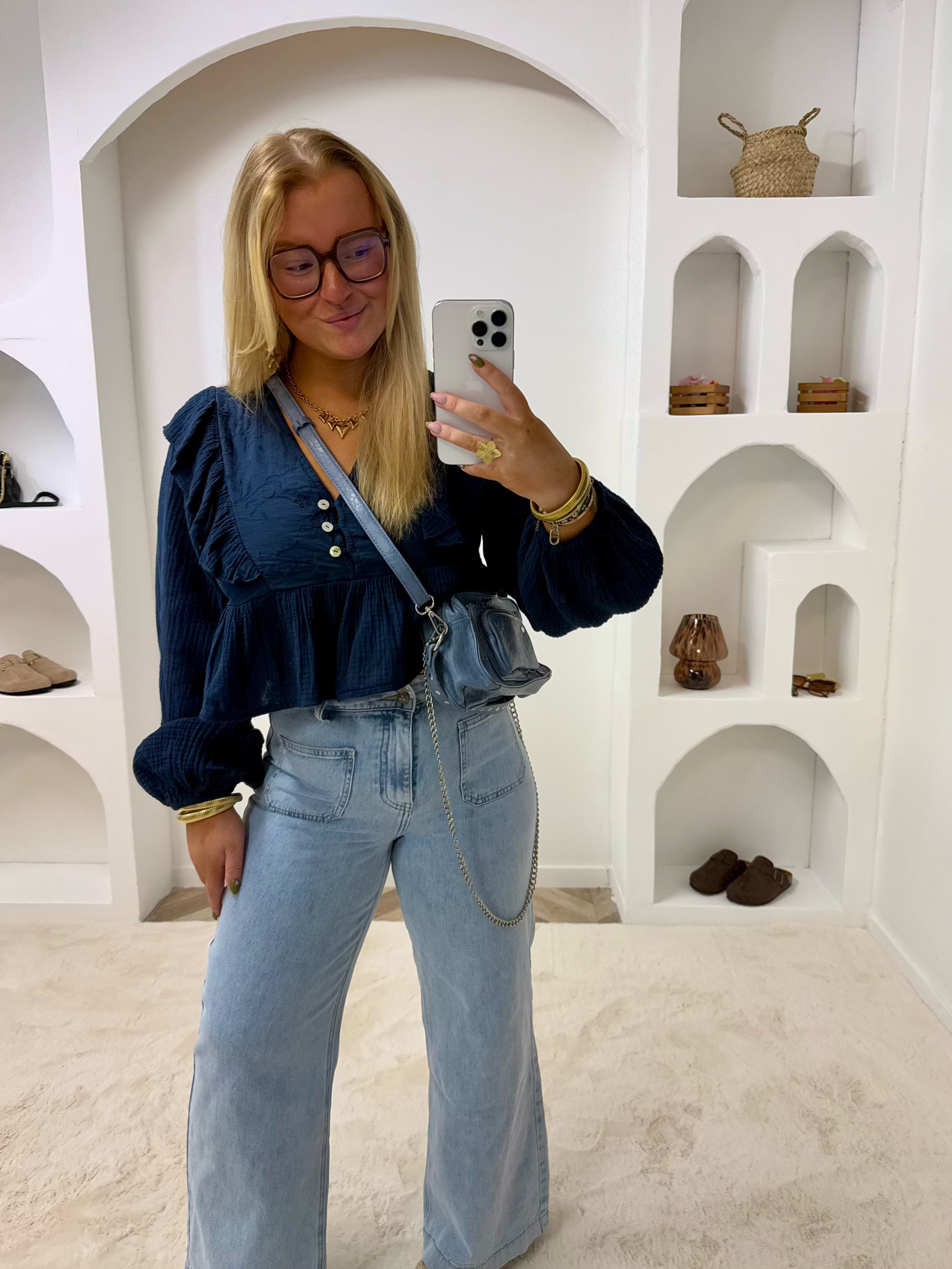 BLOUSE ANGIE BLEU MARINE – maison1921